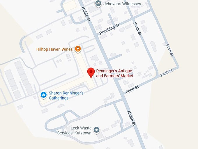 16. renninger's antique and farmers' market map