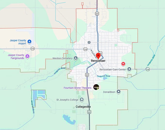 16. rensselaer, in map