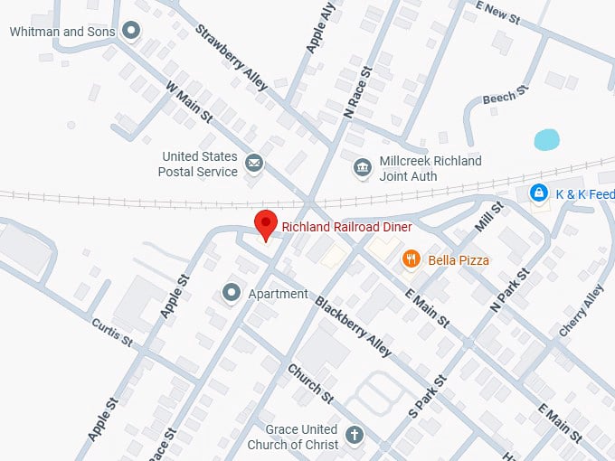 16. richland railroad diner map