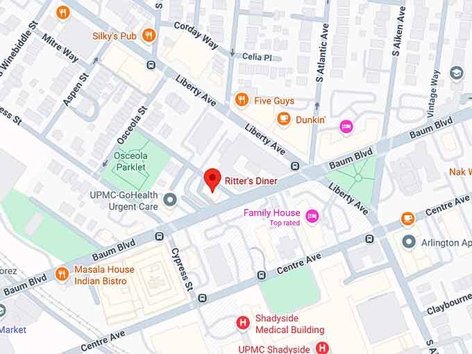 16. ritter's diner map