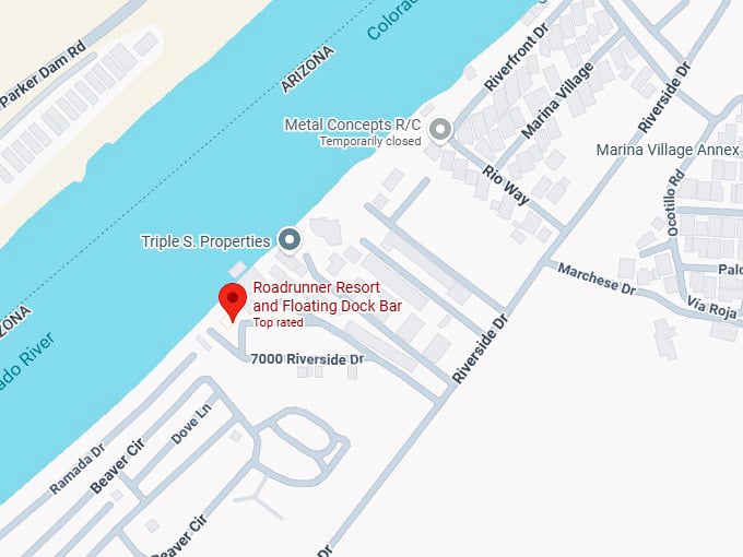 16. roadrunner resort and floating dock bar map