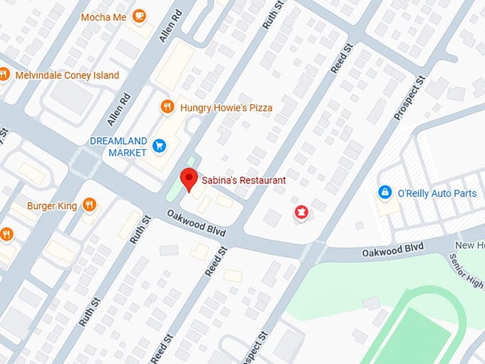 16. sabina's restaurant map