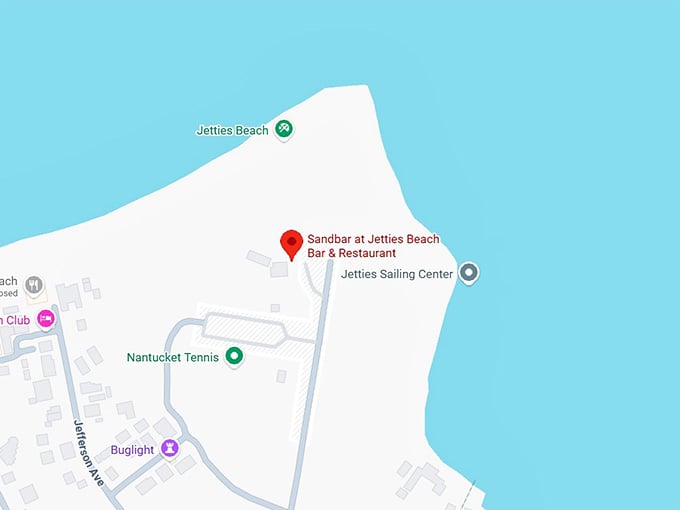 16. sandbar at jetties beach bar & restaurant map