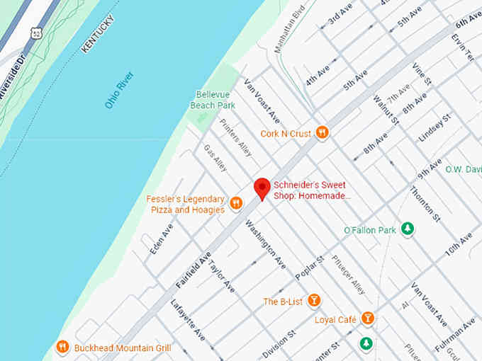 16. schneider's sweet shop homemade candies & ice cream map