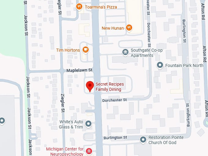 16. secret recipes family dining map