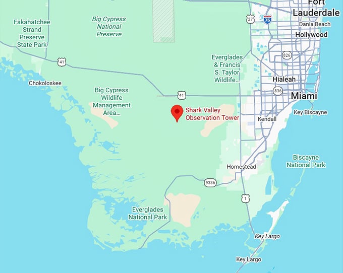16. shark valley observation tower map