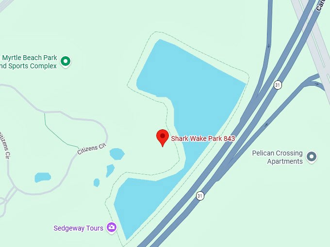 16. shark wake park 843 map