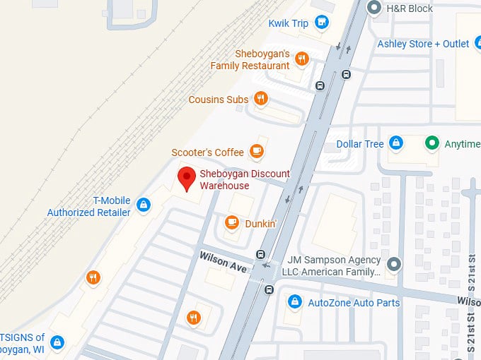 16. sheboygan discount warehouse map