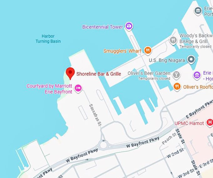 16. shoreline bar & grille map