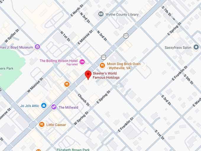 16. skeeter's world famous hotdogs map