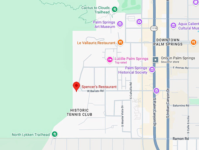 16. spencer's restaurant map