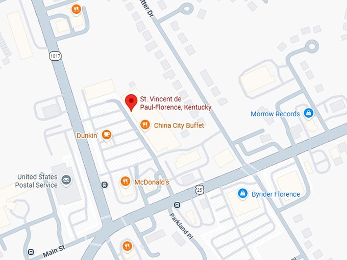 16. st. vincent de paul florence, kentucky map