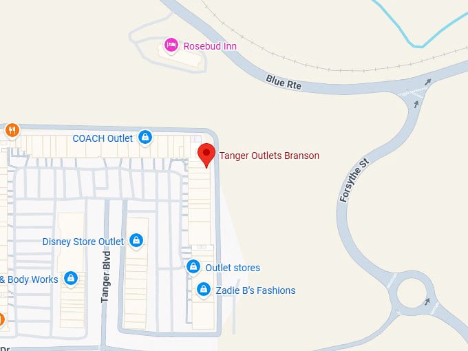 16. tanger outlets branson map