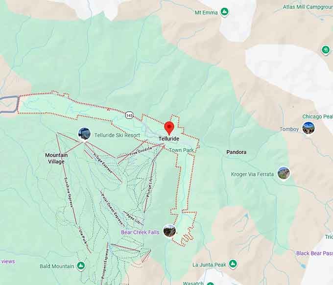 16. telluride, co map