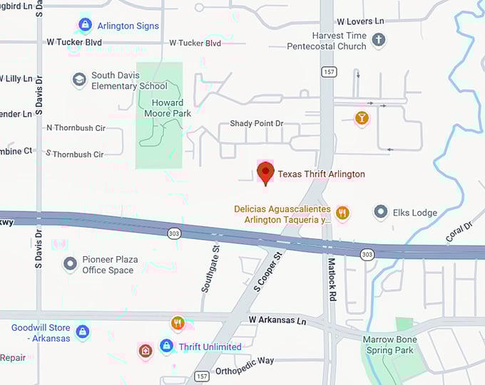 16. texas thrift arlington map