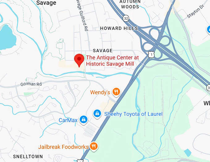 16. the antique center at historic savage mill map