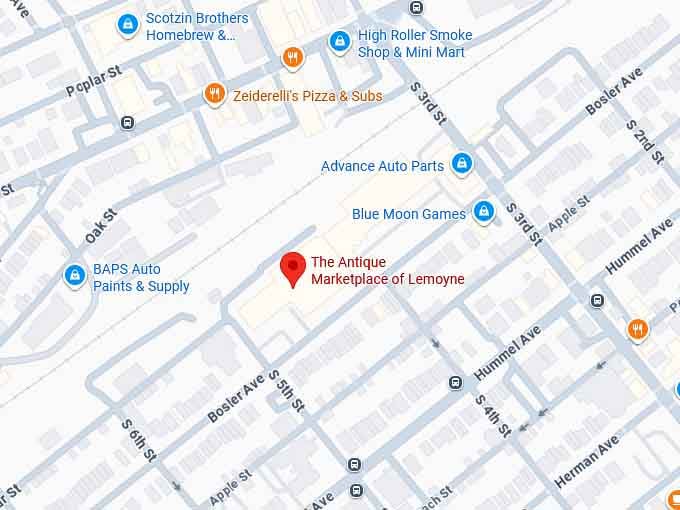 16. the antique marketplace of lemoyne map