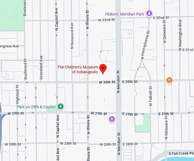 16. the children's museum of indianapolis map