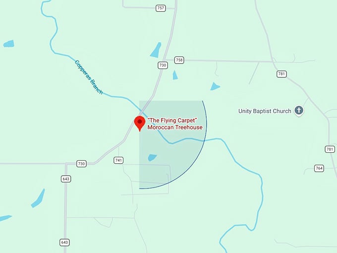 16. the flying carpet moroccan treehouse luxury exotic map