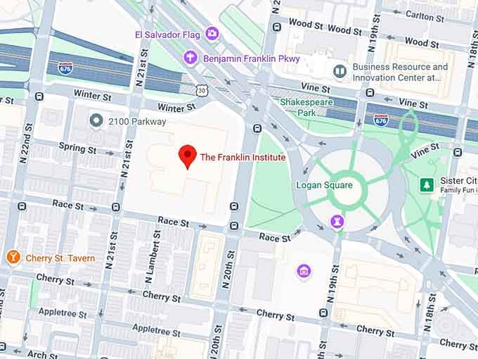 16. the franklin institute map