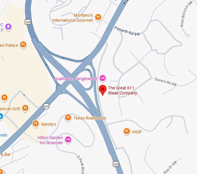 16. the great 611 steak company map