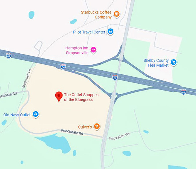 16. the outlet shoppes of the bluegrass map