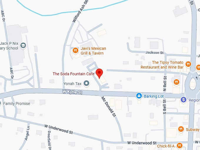 16. the soda fountain cafe map