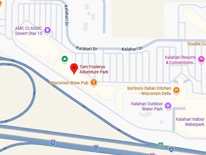 16. tom foolerys adventure park map