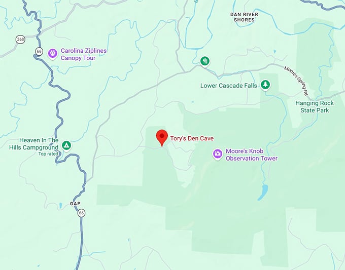 16. tory's den & falls map