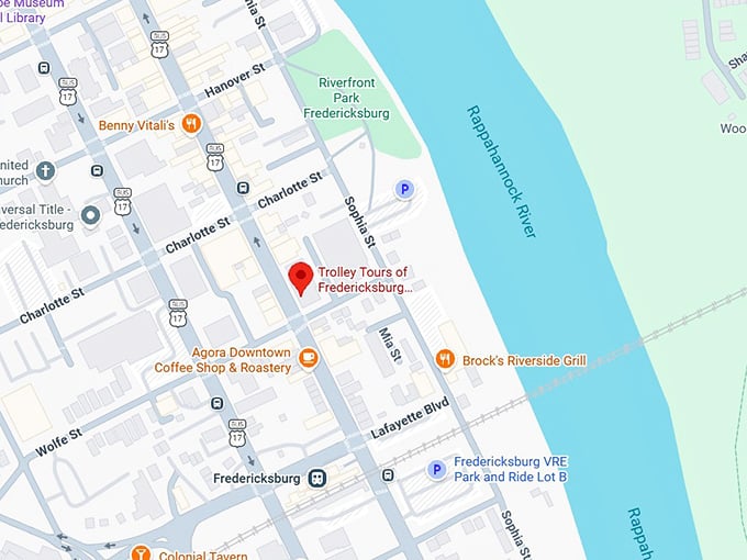 16. trolley tours of fredericksburg, fredericksburg virginia map