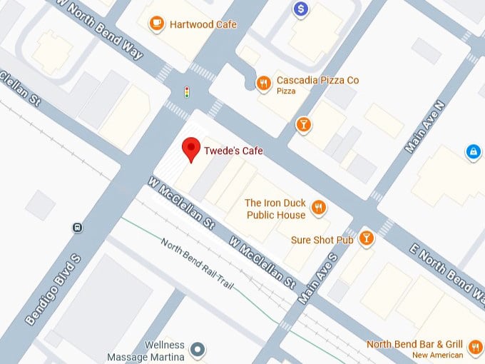 16. twede's cafe's map