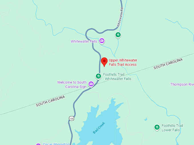 16. upper whitewater falls map