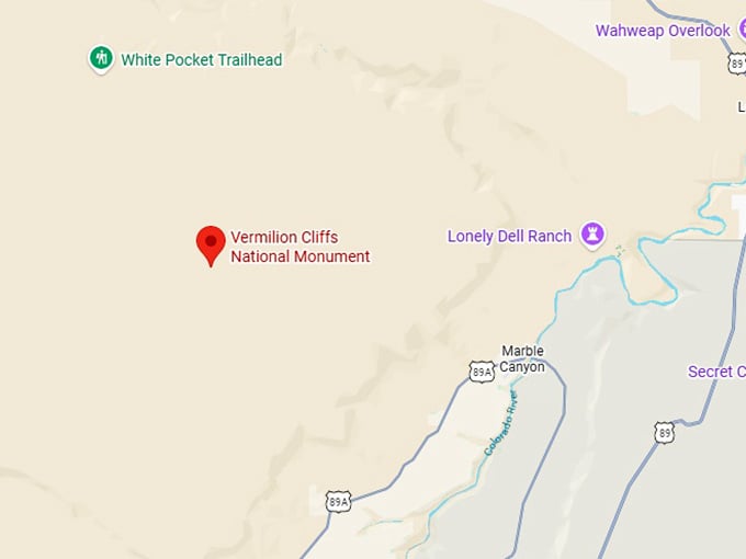 16. vermillion cliffs national monument map