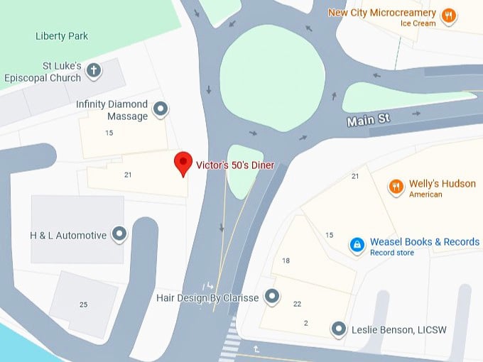 16. victor's 50's diner's map