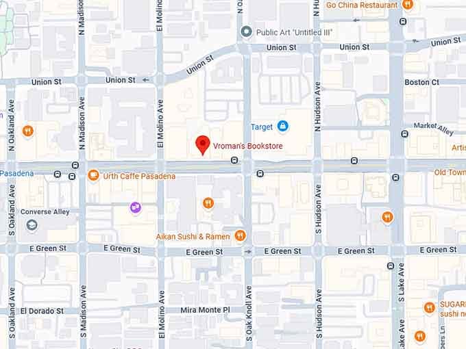 16. vroman's bookstore map