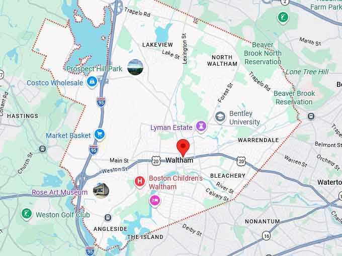 16. waltham map