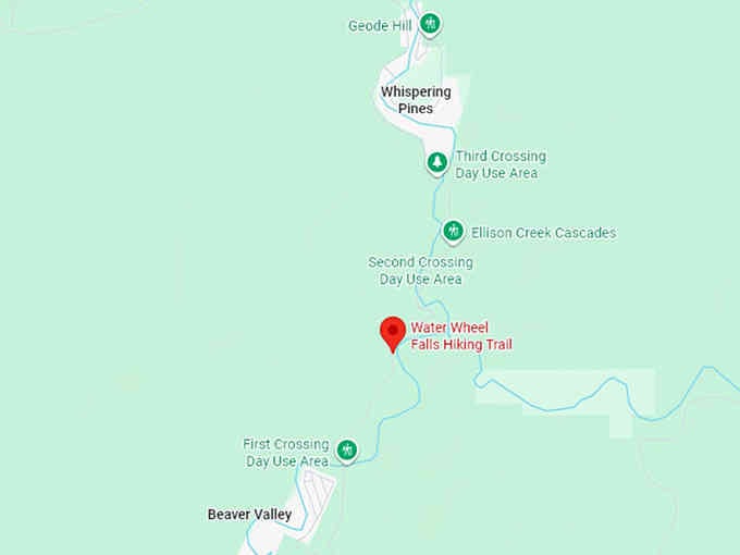 16. water wheel falls hiking trail map