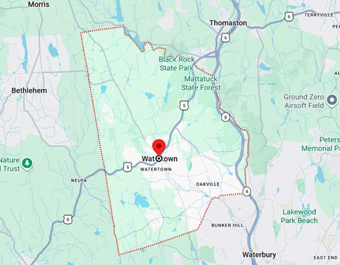 16. watertown, ct map