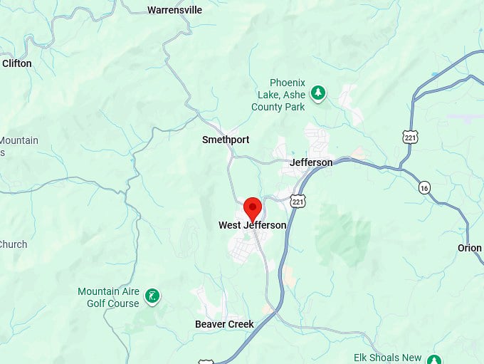 16. west jefferson nc map