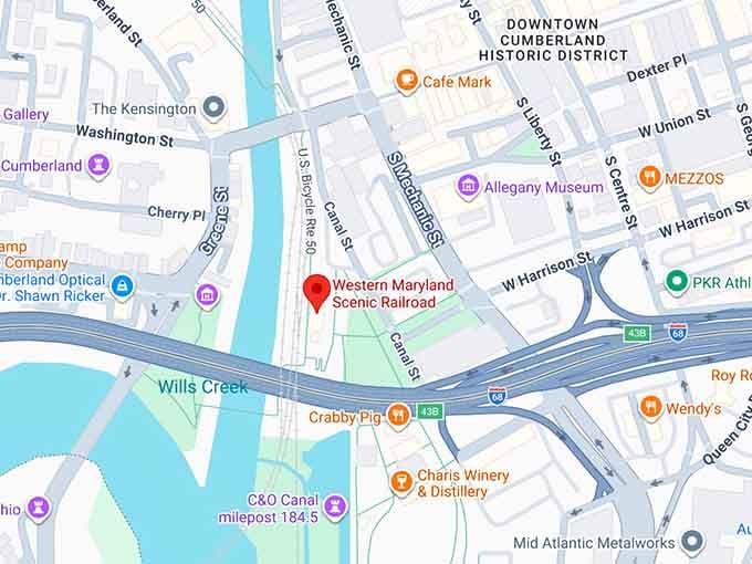 16. western maryland scenic railroad map