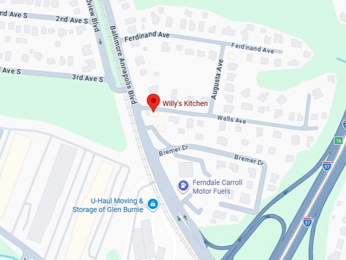 16. willy's kitchen's map