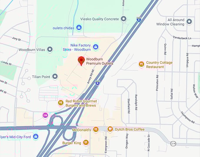 16. woodburn premium outlets map