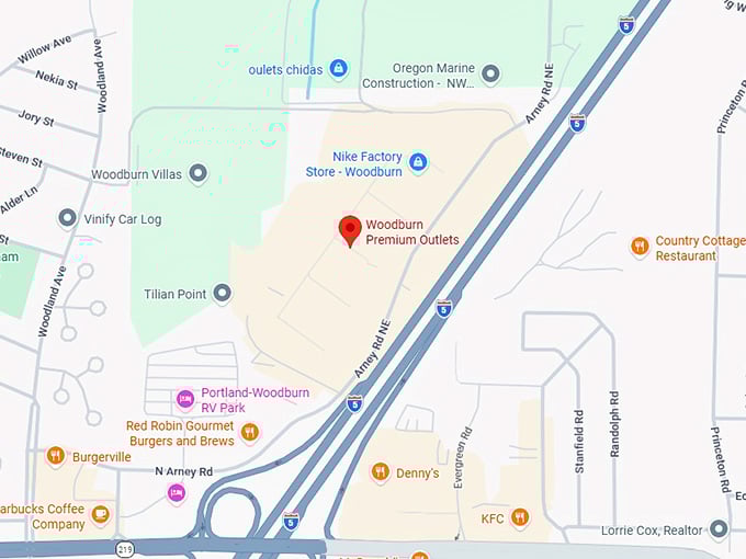 16. woodburn premium outlets map