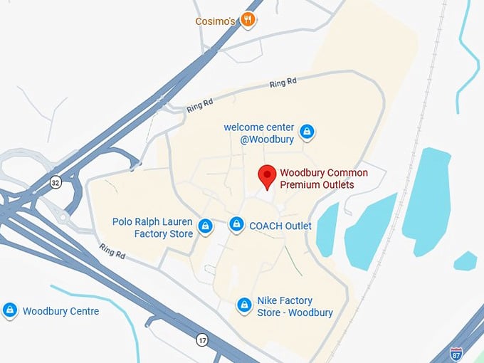 16. woodbury common premium outlets map