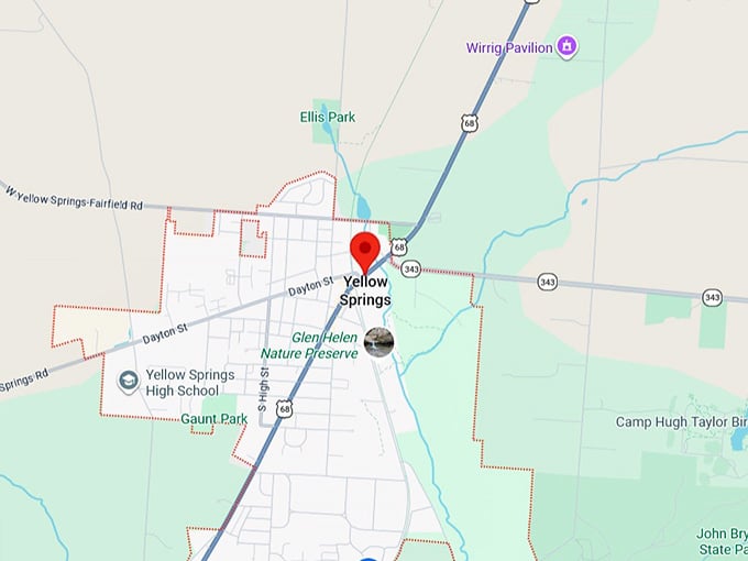 16. yellow springs, oh map