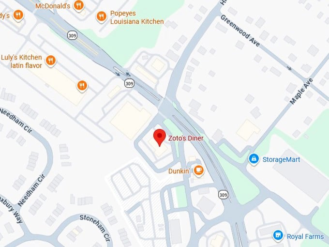 16. zoto's diner's map