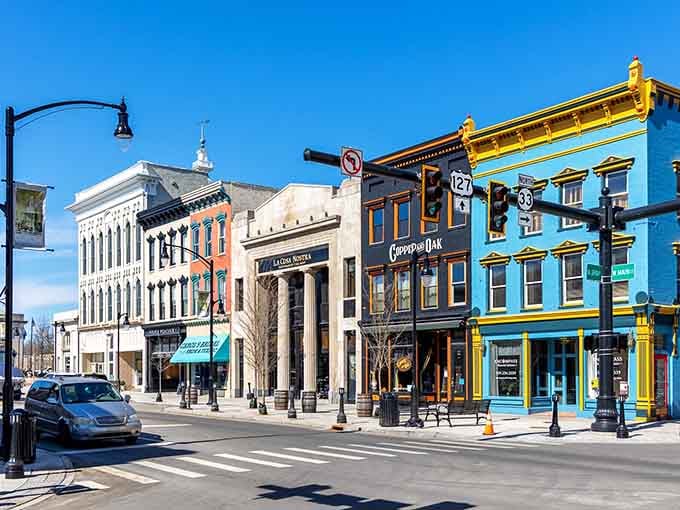 When buildings wear their history this proudly, you know you've found something special worth exploring on foot.