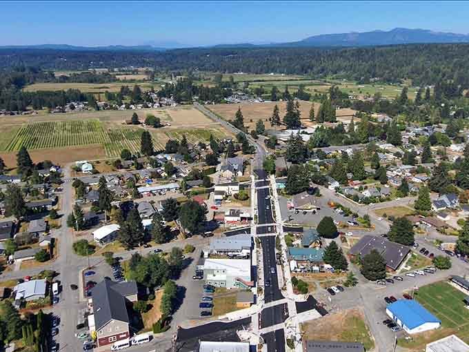 The Snoqualmie Valley spreads out like a patchwork quilt your grandmother would've been proud to make.