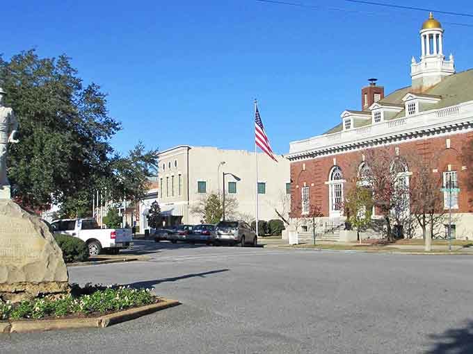 That golden-domed courthouse stands proud like a Southern belle at her debutante ball, timeless and elegant.