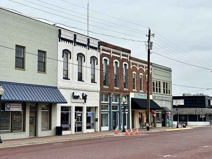 Classic storefronts line up like old friends waiting to greet you on this timeless Main Street.